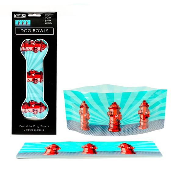 Modgy | Dog | Two Collapsible Dog Bowls Modgy Fire Hydrant On The Go ...